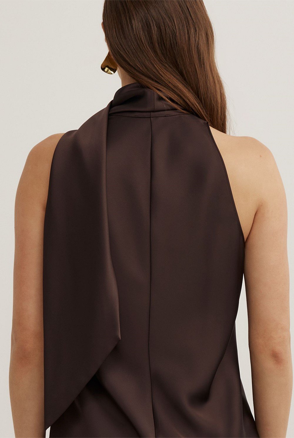 Espresso V-Neck Scarf Top - Women's Camisoles | Witchery