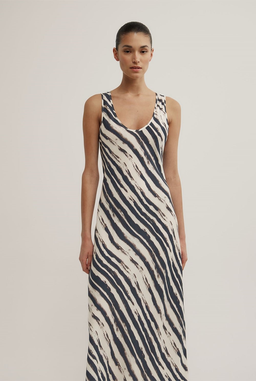 Ripple Stripe Scoop Cupro Dress - Women's Evening & Cocktail Dresses ...