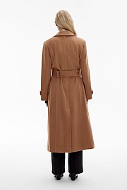 Golden Brown Wool Cashmere Tie Coat - Women's Coats | Witchery